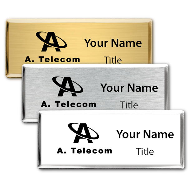 Engraved Executive Beveled Badges - Small Rectangle