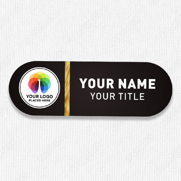 1" x 3" UV Printed Full Color Upload Your Logo Name Tag on Rounded ...